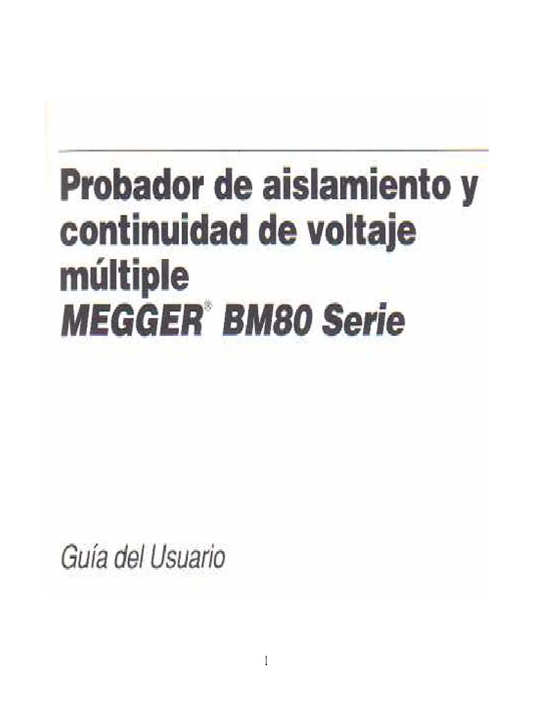 Manual Del Megger Digital | PDF