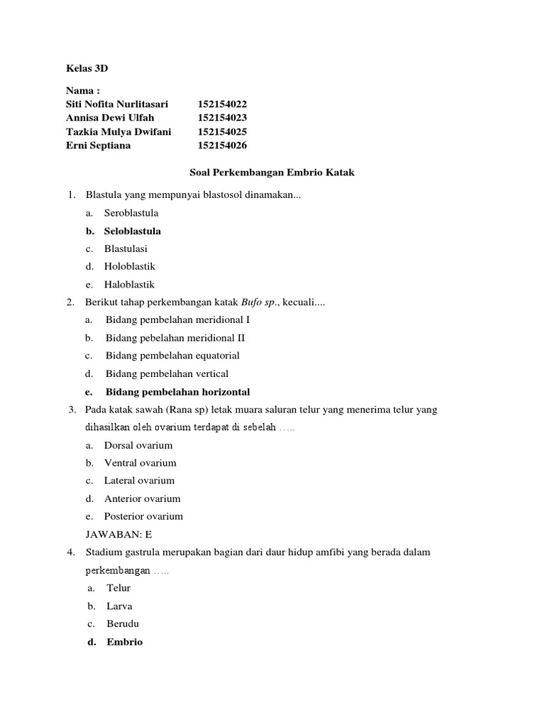 Embrio Katak Kelas 3D | PDF