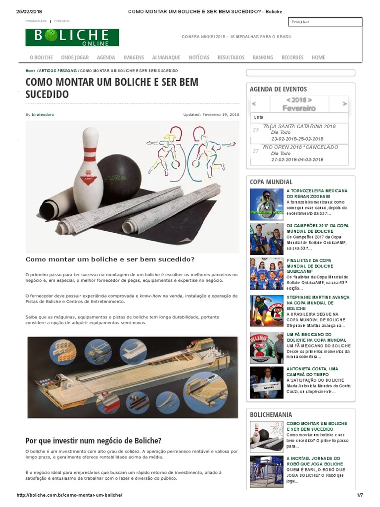 COMO MONTAR UM BOLICHE E SER BEM SUCEDIDO - Boliche PDF | PDF | Investimentos | Planejamento