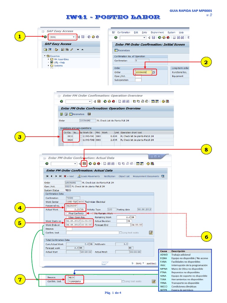 Guia Rapida Sap Mp0001 (Iw41 Posteo Labor) | PDF | Informática ...