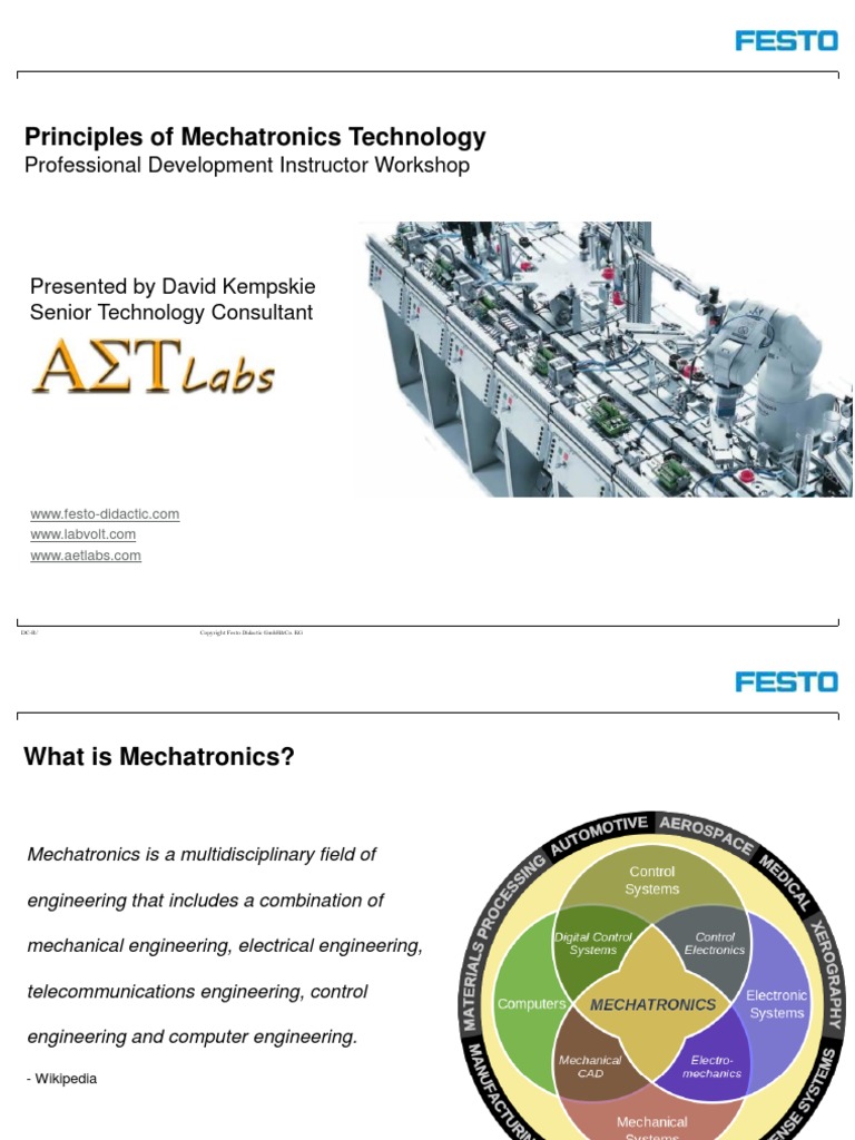 Principles of Mechatronics Presentation | PDF | Automation | Switch