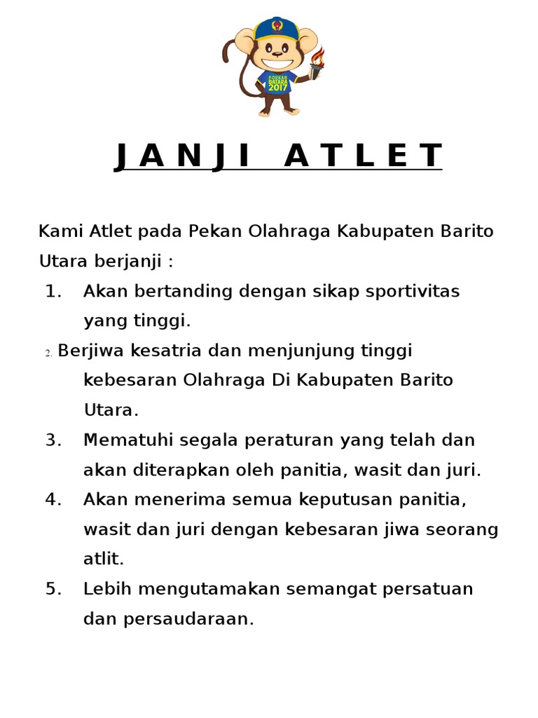 Janji Atlet Dan Janji Wasit | PDF