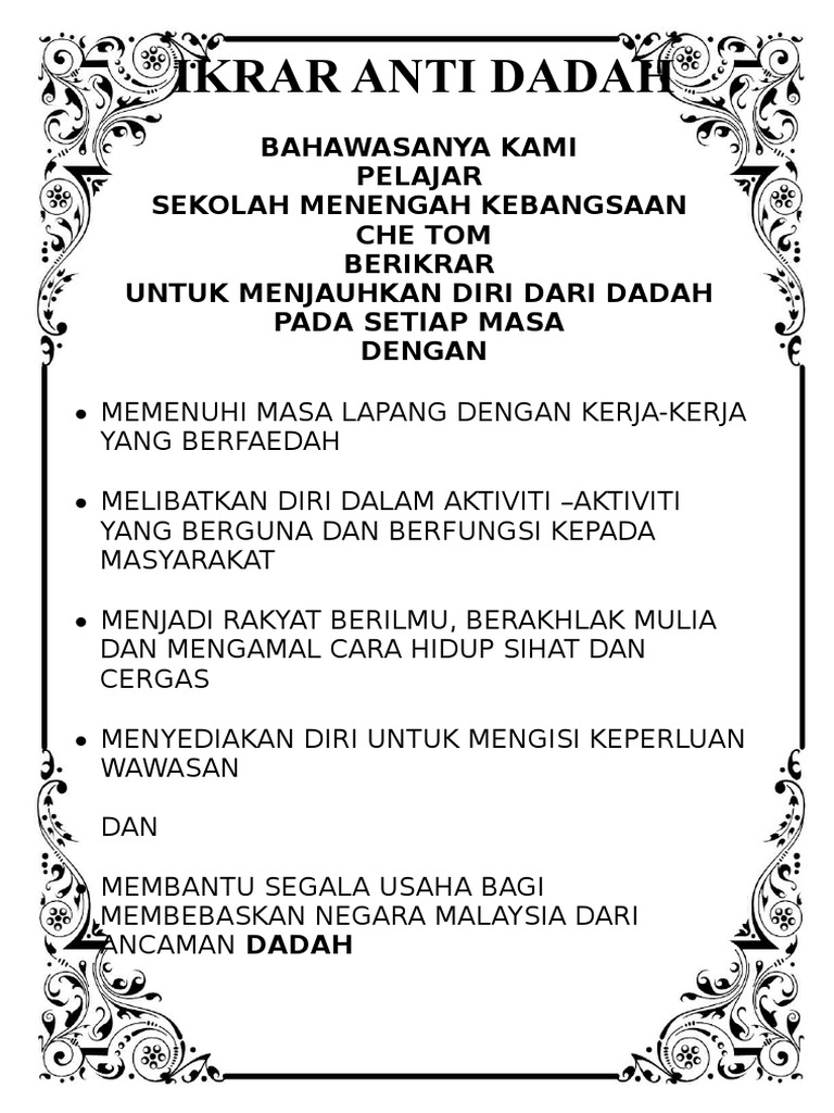 Ikrar Anti Dadah