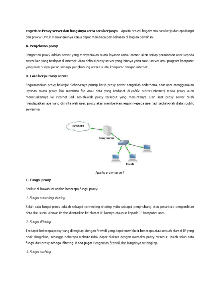 Proxy Server Dan Fungsinya Serta Cara Kerjanya | PDF