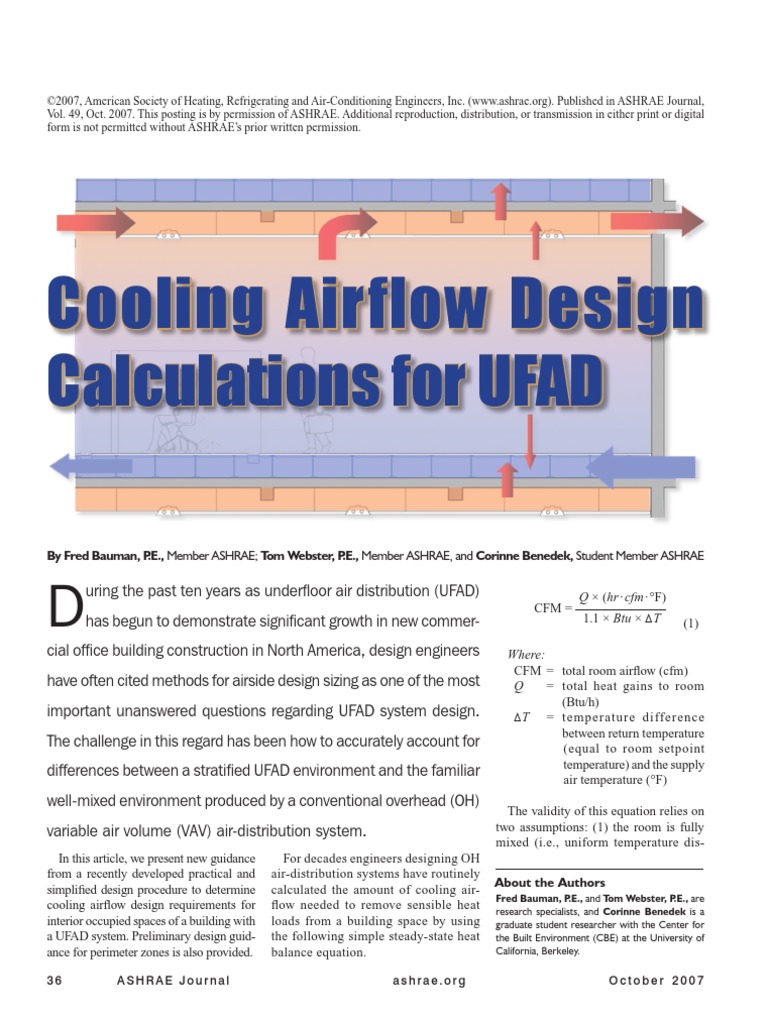 UFAD Airflow Design Calculation | PDF | Applied And Interdisciplinary ...