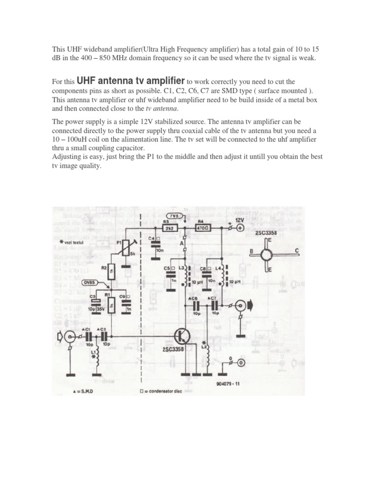 UHF TV Signal Amplifier Guide | PDF | Technology & Engineering