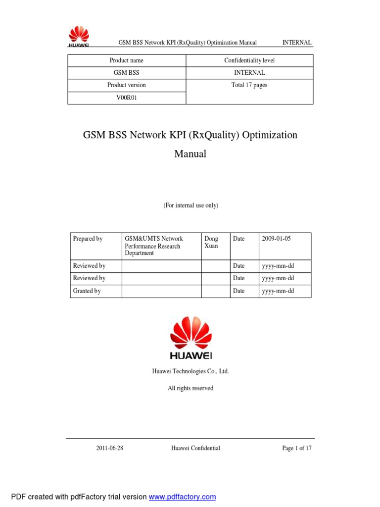 15 GSM BSS Network KPI RxQuality Optimization Manual PDF | PDF | Electromagnetic Interference ...