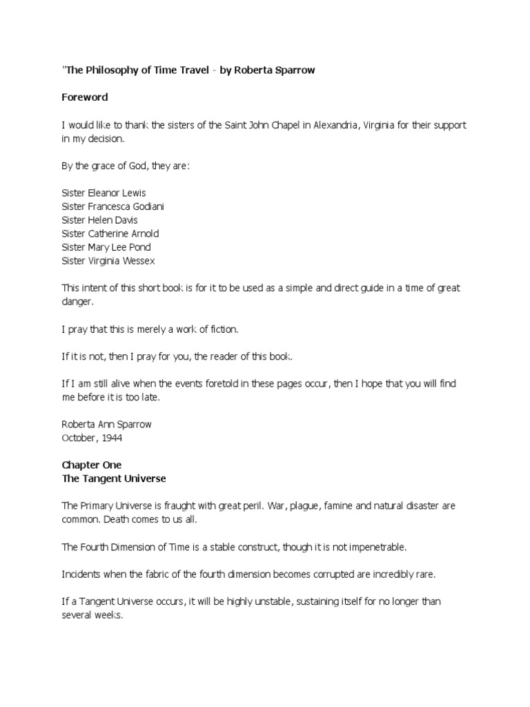 The Philosophy of Time Travel | PDF