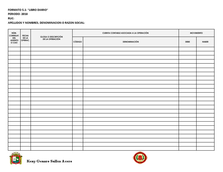 Libro Diario Formato Blanco | PDF