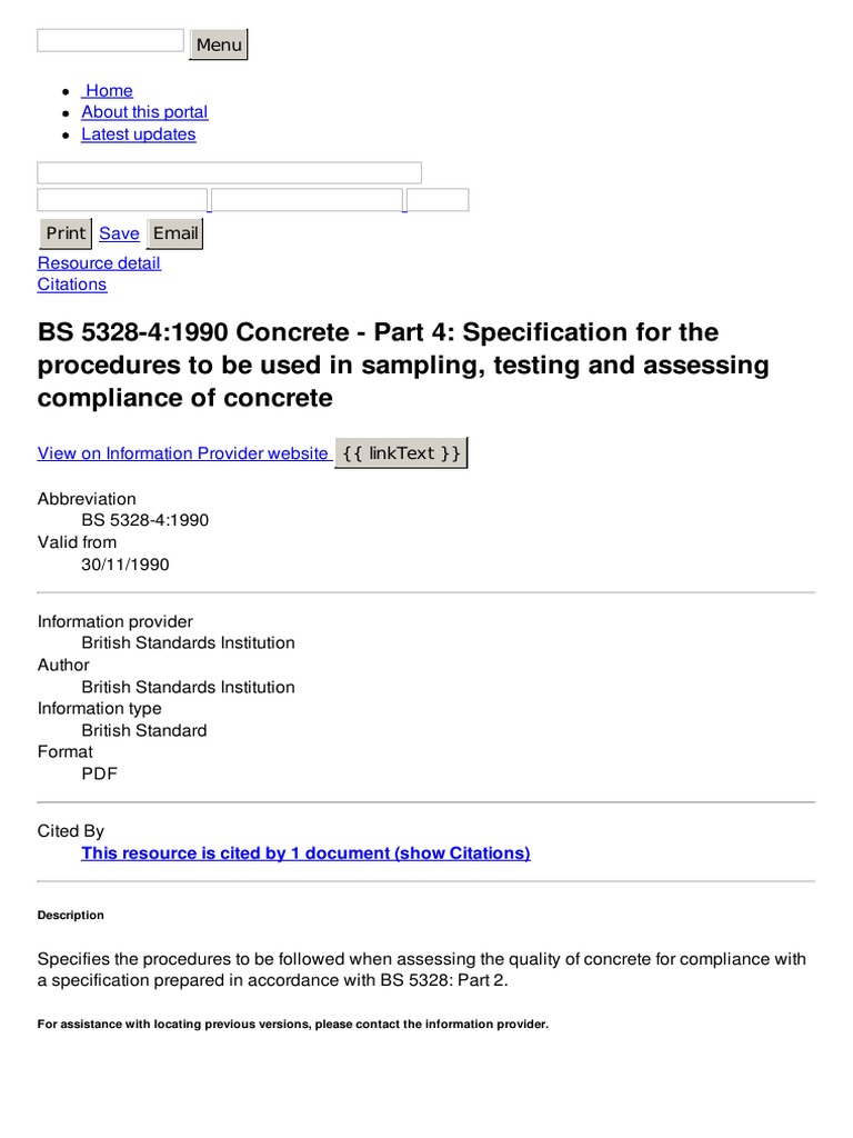 Bs 5328 41990 5546 | PDF | Specification (Technical Standard) | Concrete