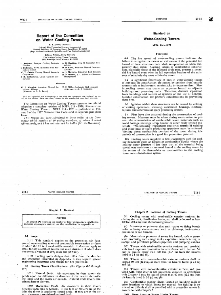 Nfpa 214 1977 | PDF | Fire Sprinkler System | Heat Transfer