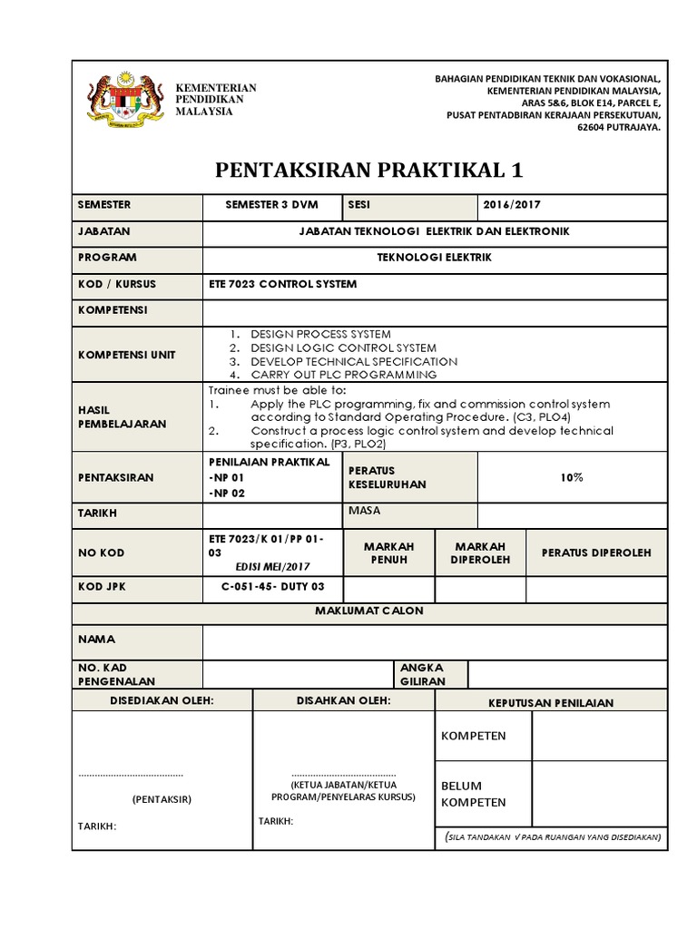 Sistem Kawalan Lampu Pandu PLC | PDF