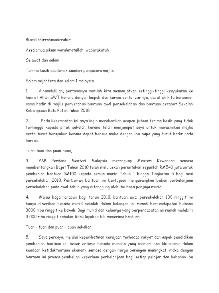 Teks Ucapan | PDF