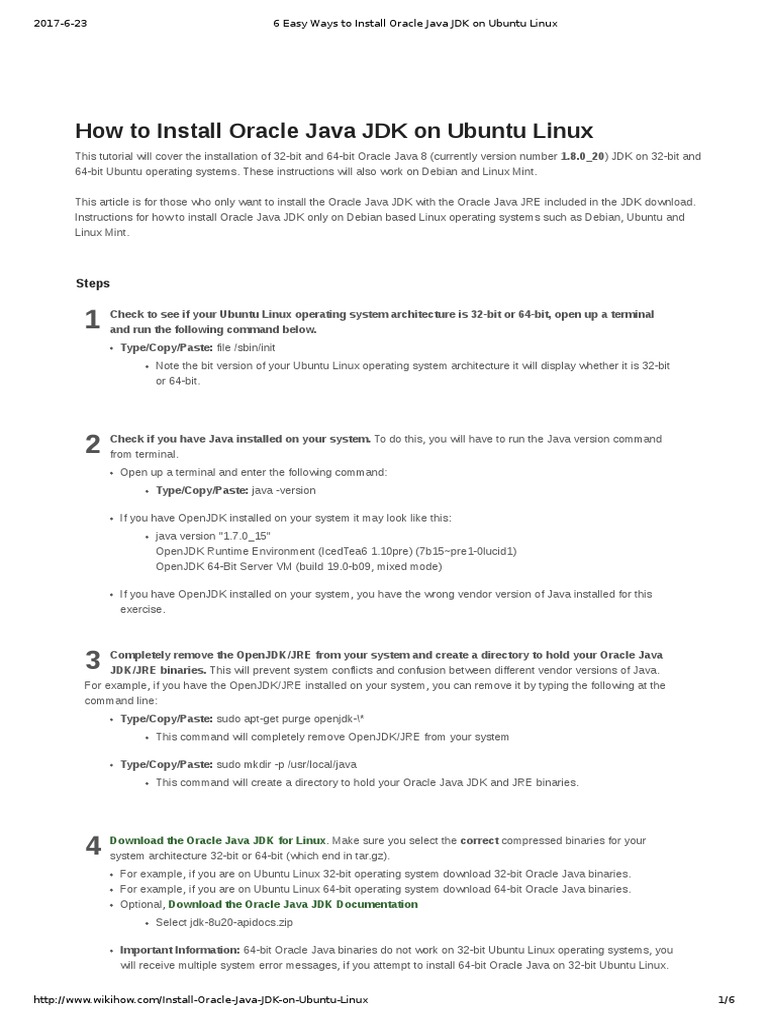 6 Easy Ways To Install Oracle Java Jdk On Ubuntu Linux Pdf Java Virtual Machine Java 4858