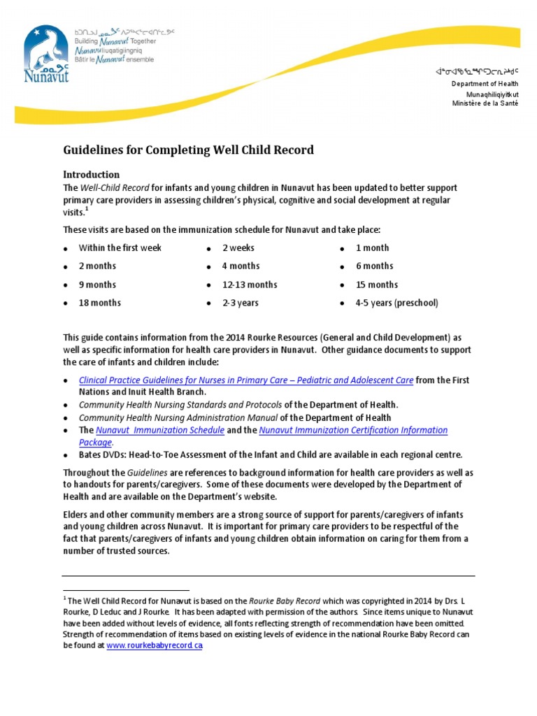 Guidelines For Completing Well Child Record 2016 | PDF | Breastfeeding ...