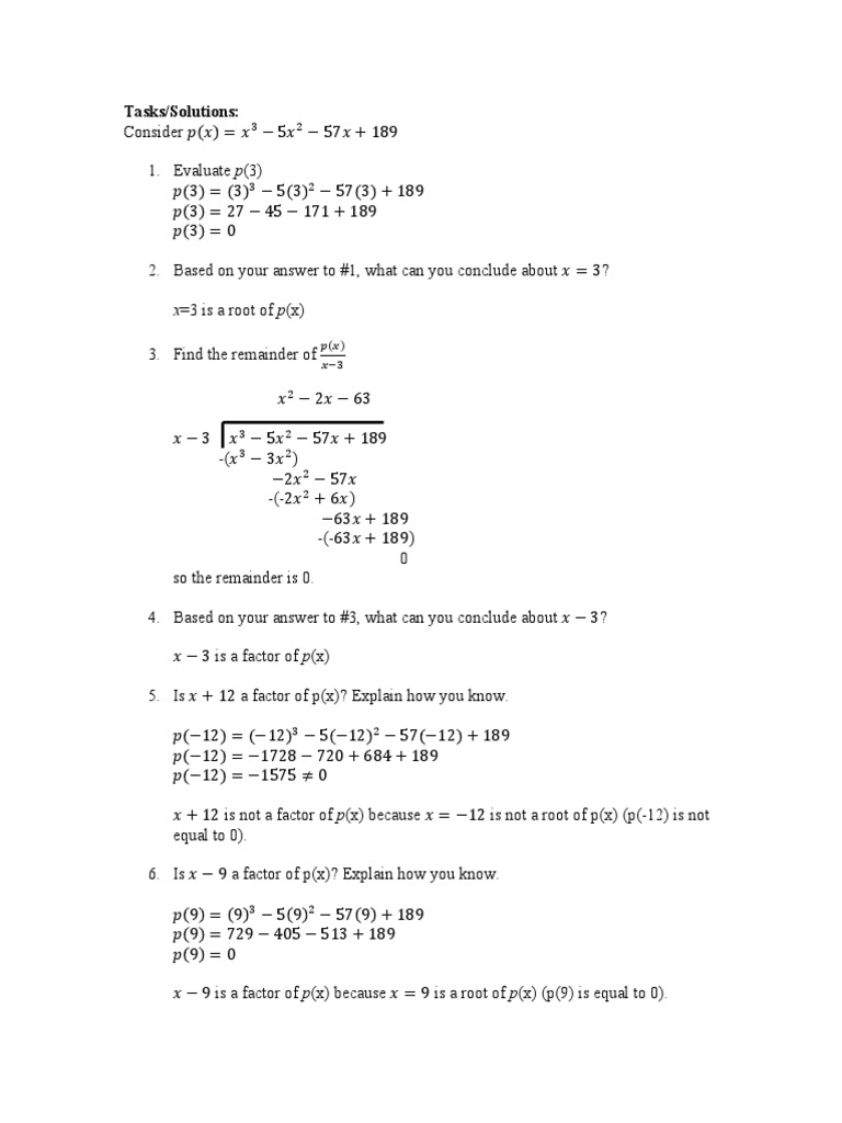 Problem Solving Tasks - Rational Functions | PDF | Polynomial | Mathematical Analysis