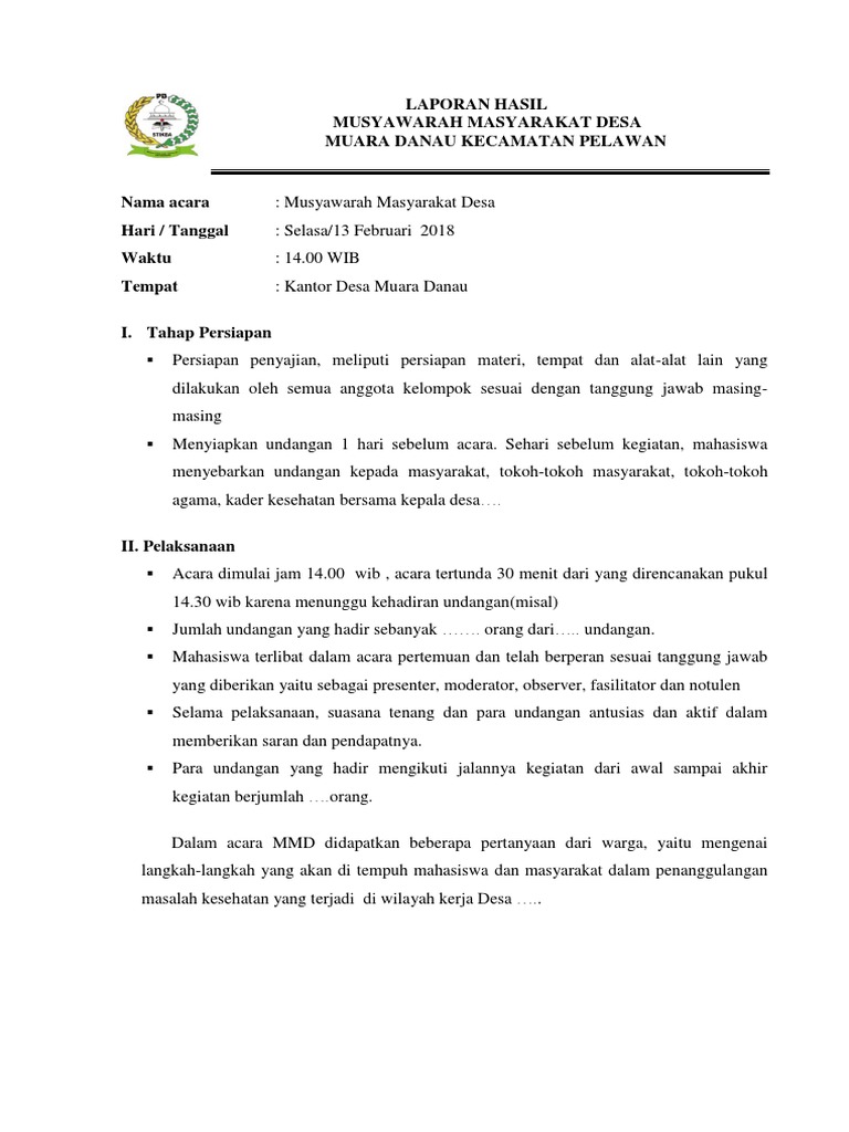Contoh Hasil MMD Desa | PDF