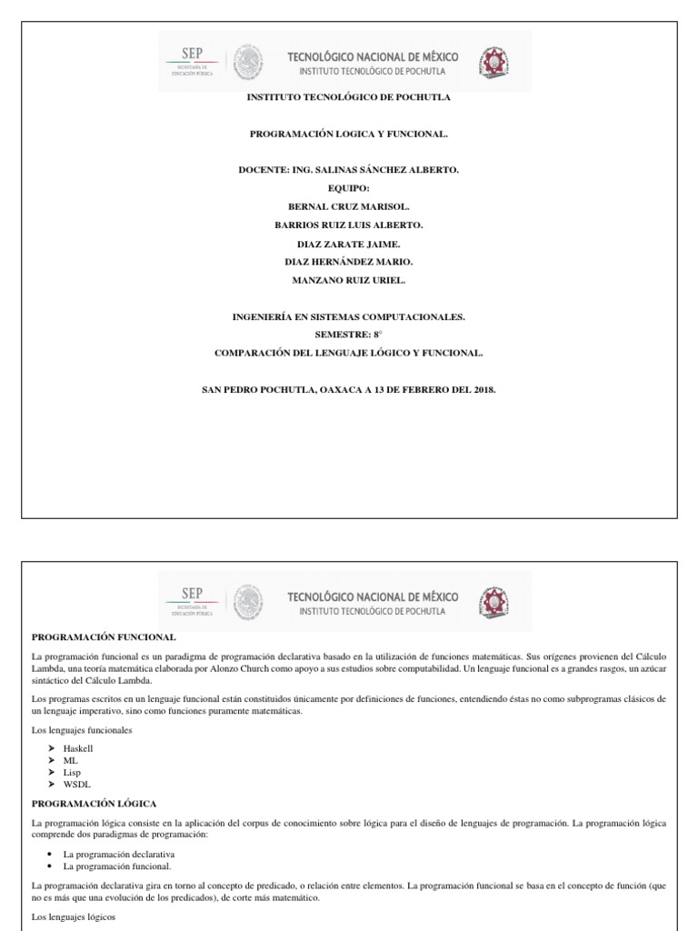 Comparativa Haskell y Prolog | PDF | Programacion Funcional | Lenguaje de programación