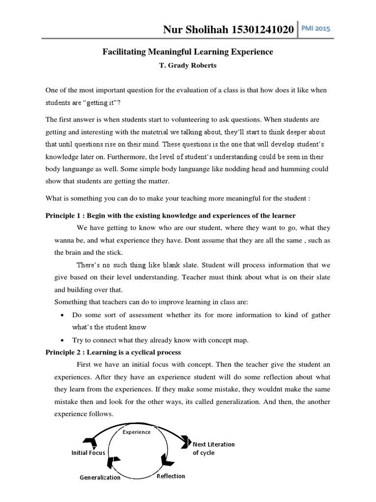 Facilitating Meaningful Learning Experiences | PDF | Memory | Learning