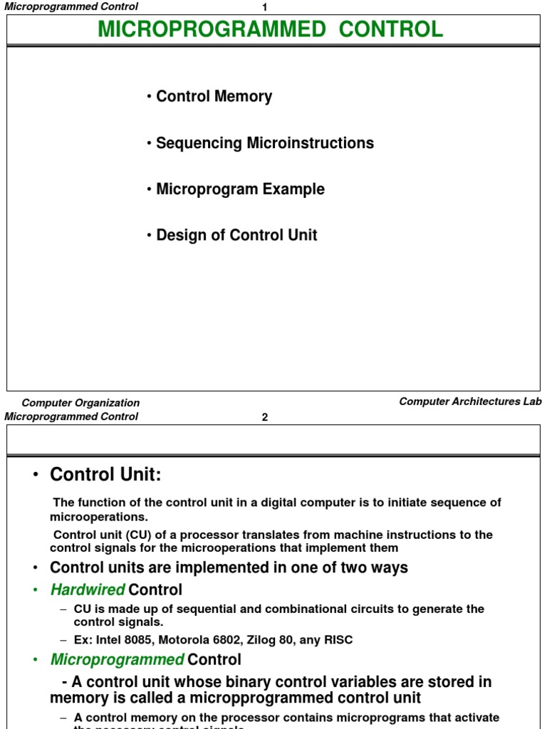 CO UNIT 1 Part 2 Microprogrammed | PDF | Subroutine | Integrated Circuit