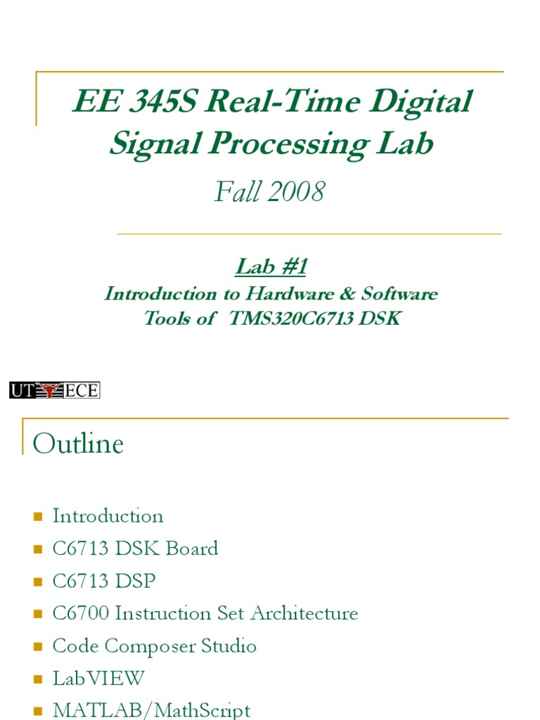 TMS320C6713 DSP Lab Introduction | PDF | Digital Signal Processor | Matlab