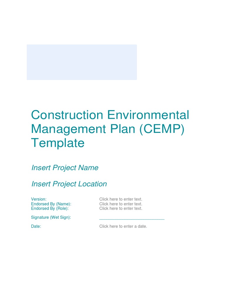 Construction Environmental Management Plan - CEMP - Template (A334171 ...