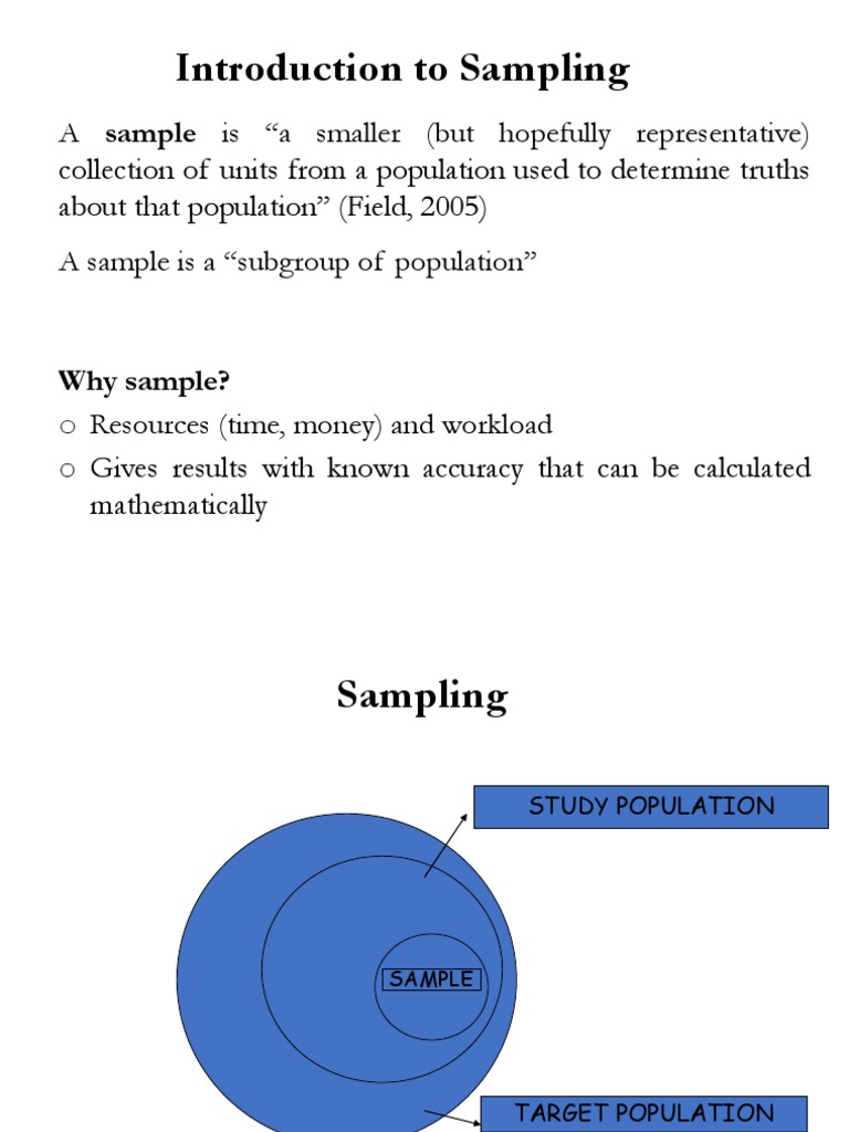 Introduction To Sampling: Why Sample? | PDF | Sampling (Statistics ...