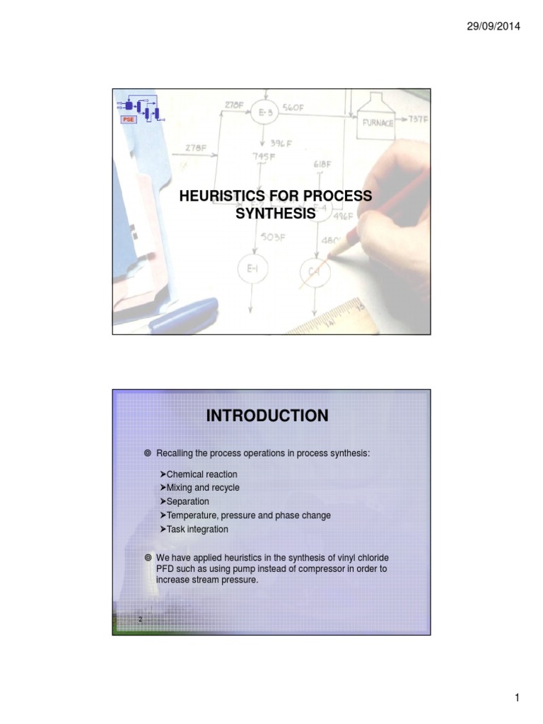 Heuristics For Process Synthesis: Intro To PD - 1 | PDF | Chemical ...