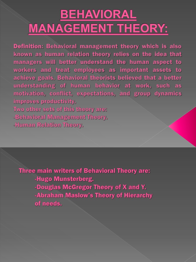 Behavioral Management Theory | PDF