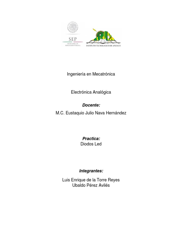 Practica de Led | PDF | Diodo emisor de luz | Resistencia Eléctrica y ...