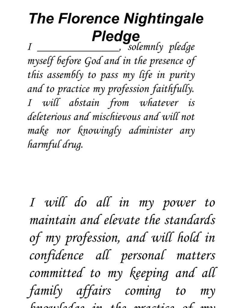 The Florence Nightingale Pledge | PDF