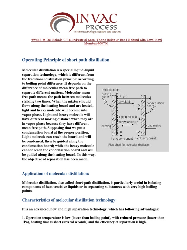 Short Path Distillation Details | PDF | Distillation | Vacuum