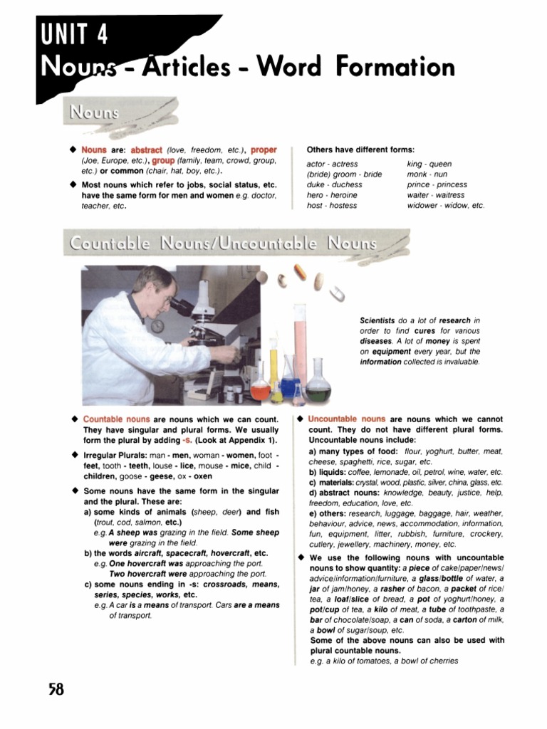 Nouns and Articles - Grammarway4 | PDF
