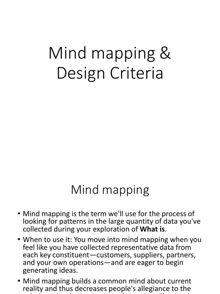Mind Mapping for Design Criteria | PDF | Mind | Epistemology