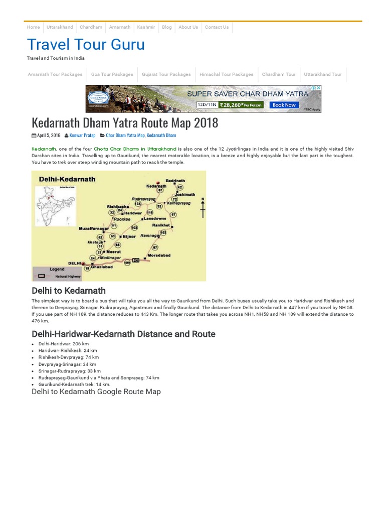 Kedarnath Yatra Route Map 2018 - Road Map From Delhi To Kedarnath | PDF ...