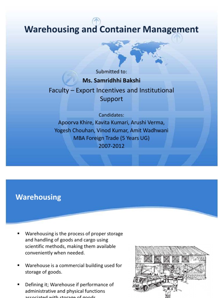Warehousing | PDF | Containerization | Warehouse