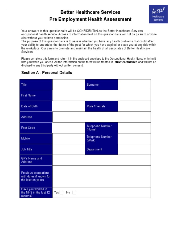 Pre Employment Health Assessment | PDF | Pharmaceutical Drug | Cough