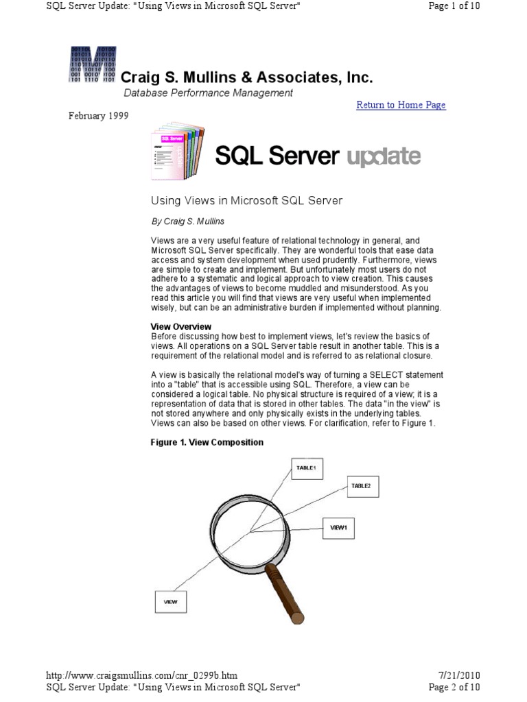 Using Views in SQL | PDF | Microsoft Sql Server | Relational Database