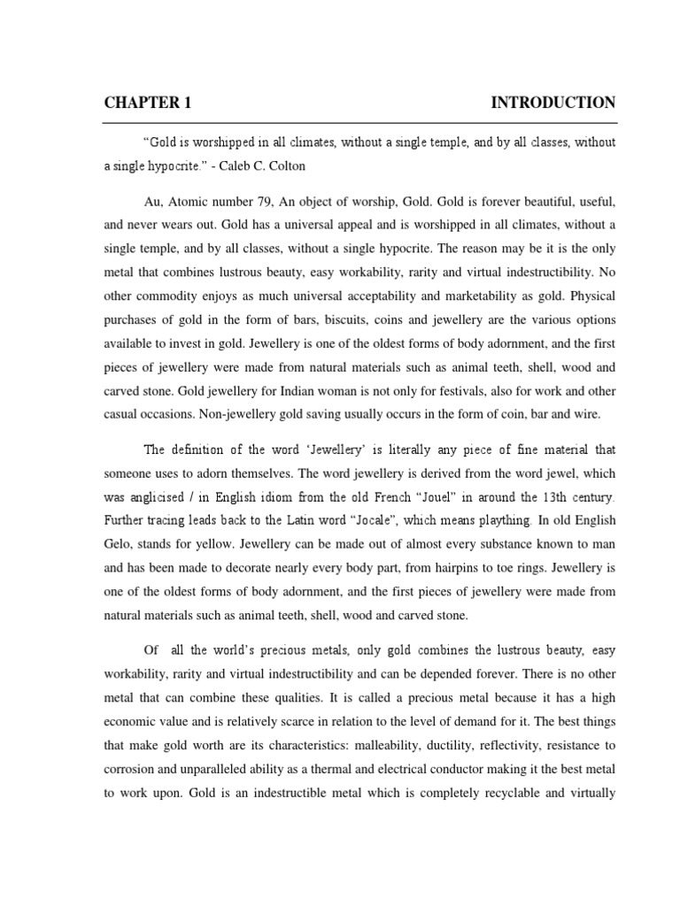 Chapter - 1 (Introduction) | PDF | Gemstone | Jewellery