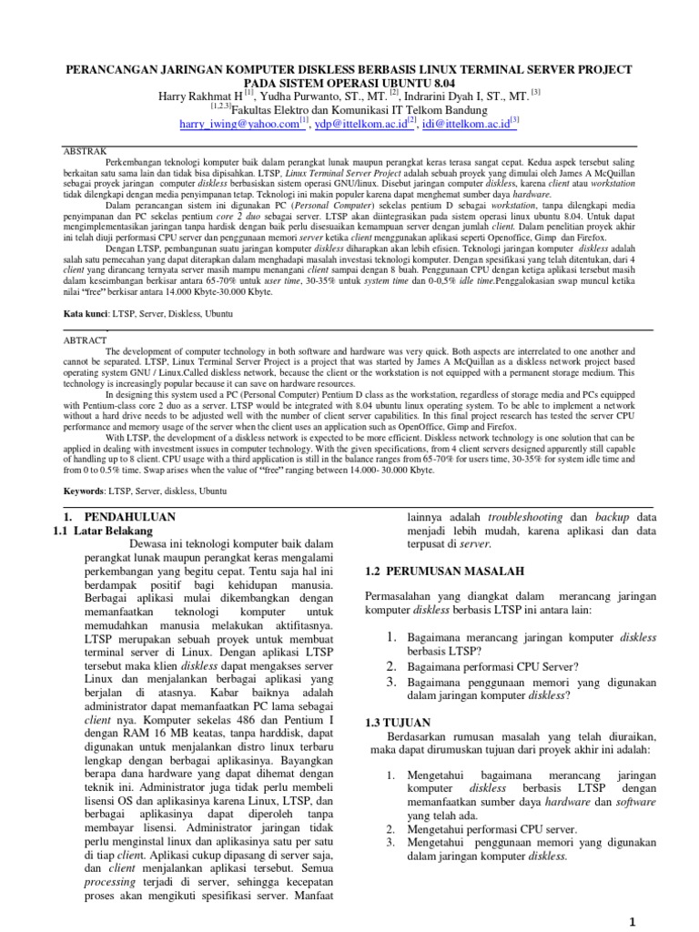 Jaringan Diskless Berbasis LTSP | PDF | Komputer