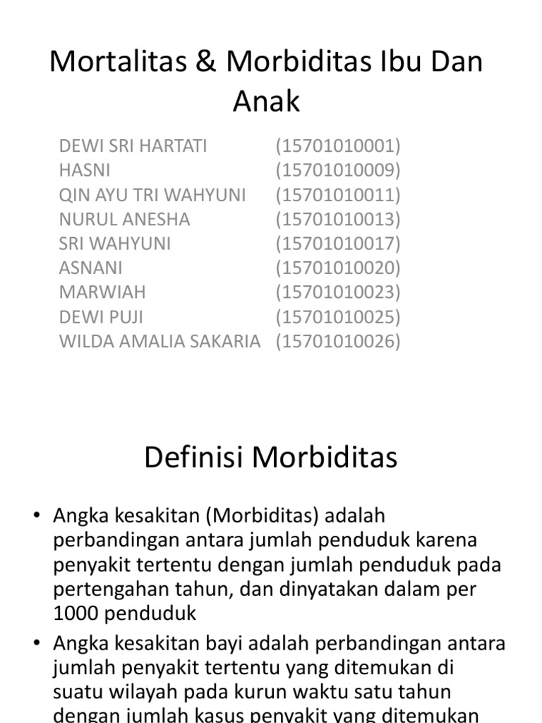Mortalitas Dan Morbilitas | PDF | Pengembangan Diri | Kesehatan Holistik