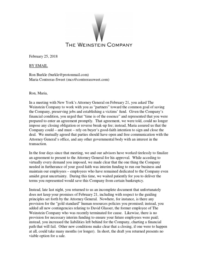 TWC Letter | PDF | Bankruptcy | Employment