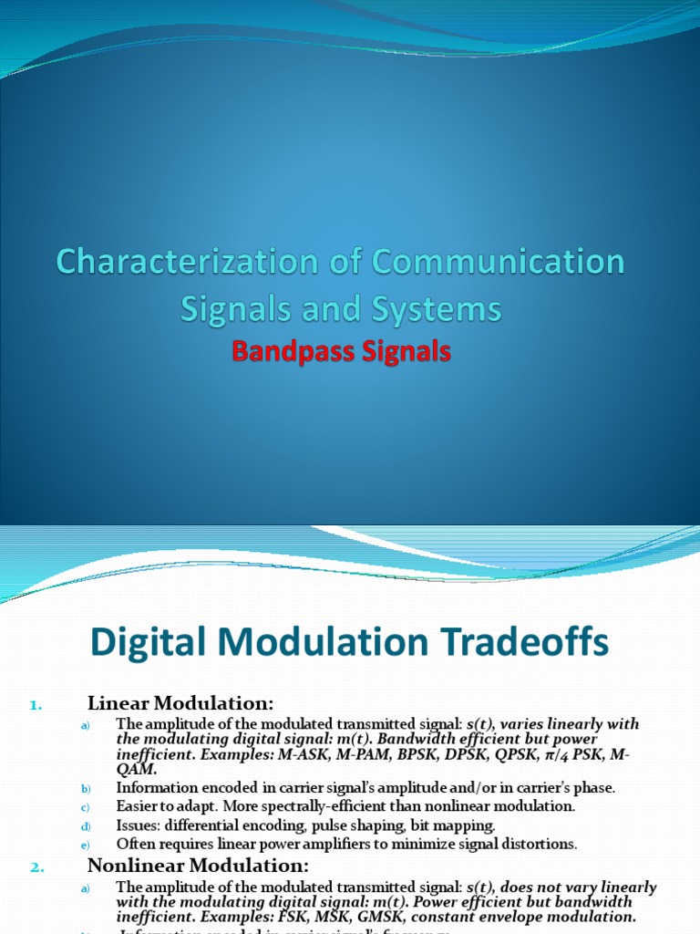 Lecture4 Characterization of Communication Signals and Systems | PDF ...