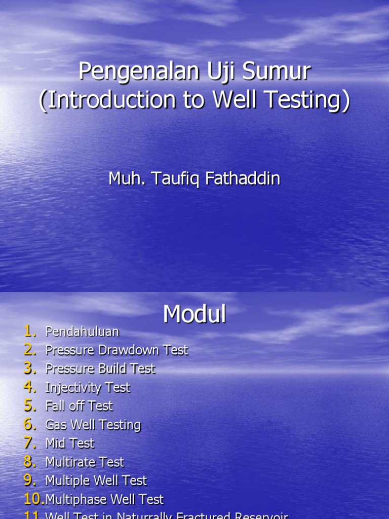 Modul I Uji Sumur | PDF | Petroleum Reservoir | Oil Well