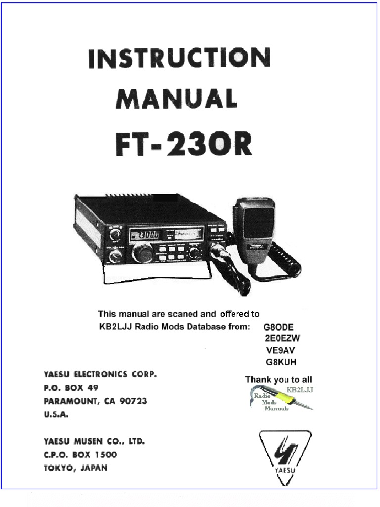 Yaesu FT-230 Instruction Manual | PDF