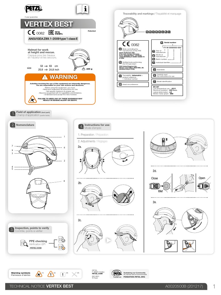 Manual Petzl Vertex | Materials | Nature