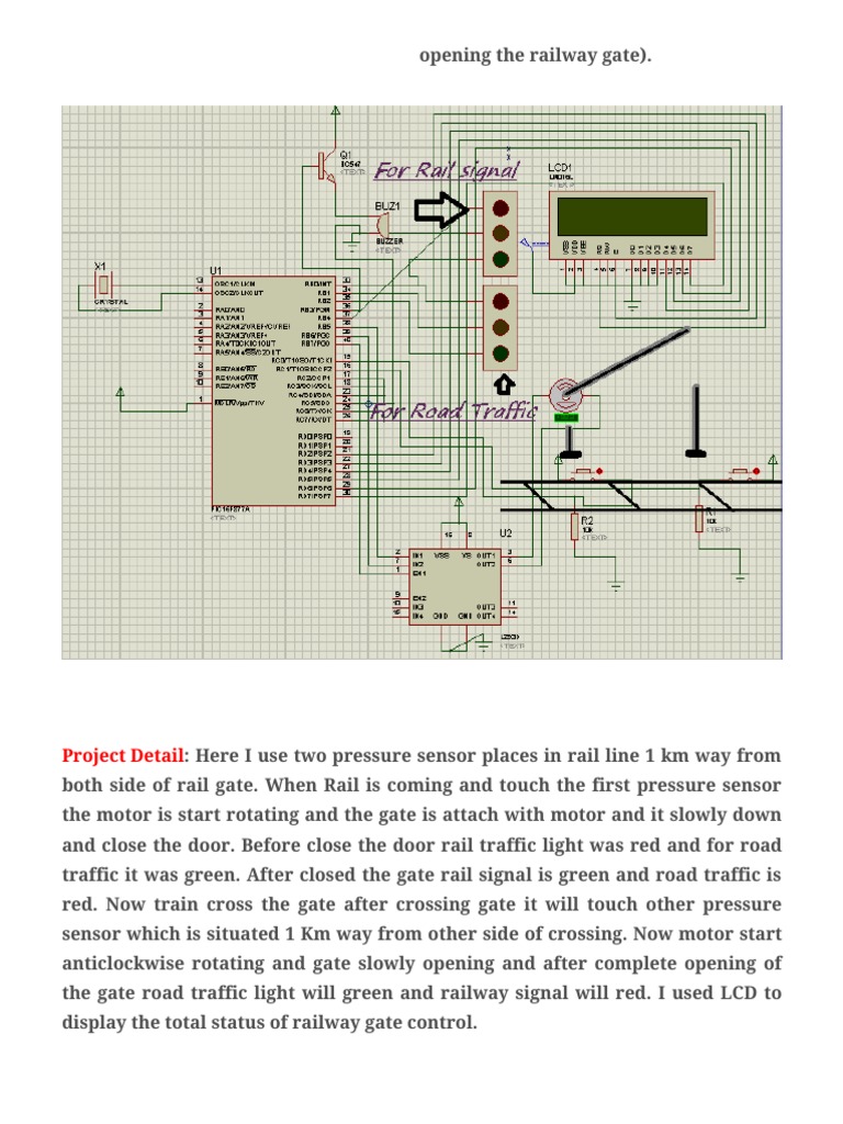 Automated Railway Gate Controlled by PIC16F877A | PDF | Transport Infrastructure | Rail Transport
