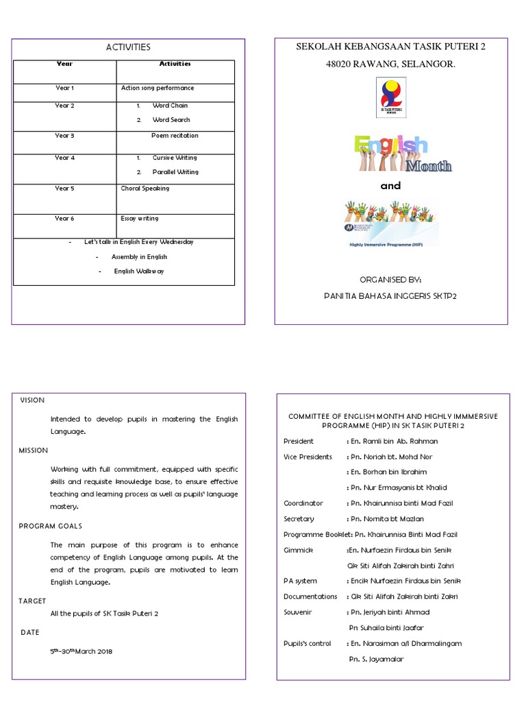 Buku-program-English Month & Hip | PDF | Human Communication | Semiotics