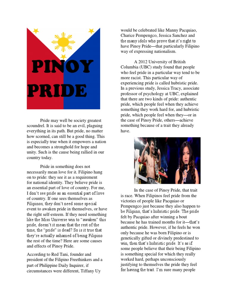 Pinoy Pride | PDF | Pride | Behavioural Sciences