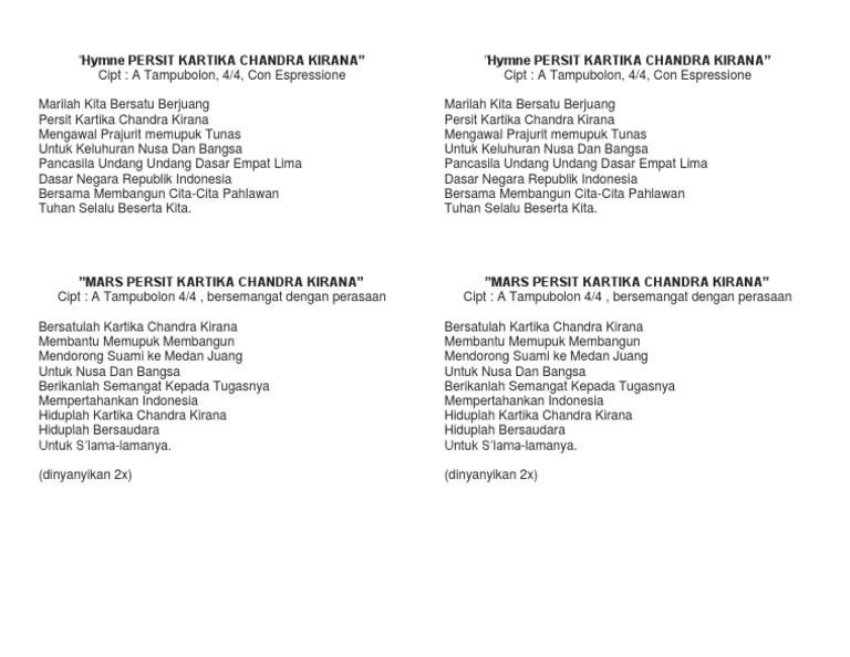 Hymne Dan Mars Persit Kartika Chandra Kirana | PDF